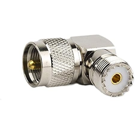 Amazon.com: DHT Electronics RF coaxial coax adapter UHF male PL259 to female so239 right angle ...