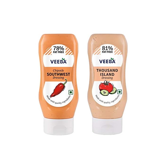 Buy Veeba Salad dressings Combo - Chipotle Southwest, 300g and Thousand ...
