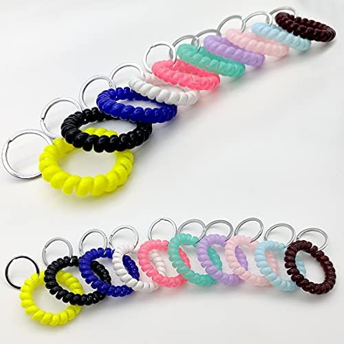 Amazon.com: YAKA 20PCS Mix-colour Plastic Stretchable Spring Coil Key ...