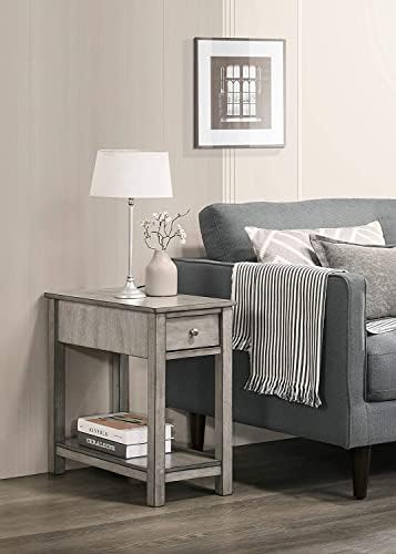 Amazon.com: Signature Design by Ashley Borlofield Farmhouse Rectangular End Table with Drawer ...