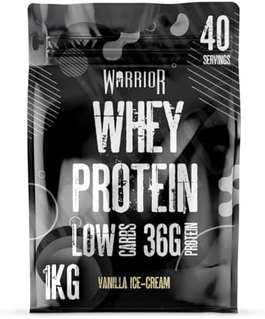 Warrior Whey Protein Powder 1kg - Packed with 36g of Protein - Vanilla ...