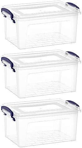 Amazon.com - Superio Mini Storage Bins with Lids- Clear Boxes for ...