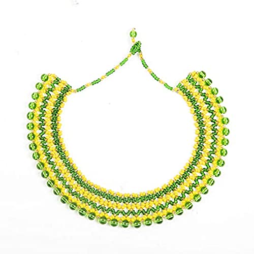 Buy Tribes India Hand Crafted Yellow & Green Color Beeds & Thread Karbi ...