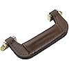Dark brown Genuine Leather Handles, Brass Plated Finish Hardware ...