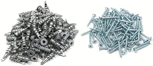 MKtools 120 Pack Metal Plasterboard Fixings, Self Drill Screws and Wall ...