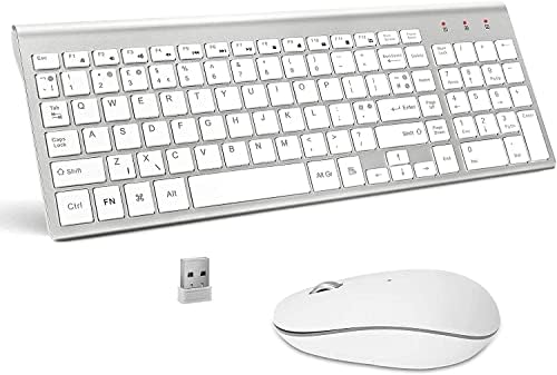 Wireless Keyboard and Mouse Set, Full Size Wireless Mouse and Keyboard ...