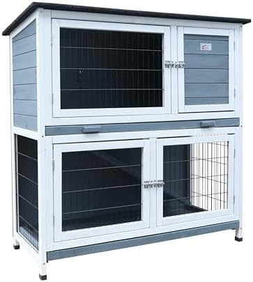 BUNNY BUSINESS 41" Deluxe Double Decker Rabbit/Guinea Pig Hutch Hutches ...