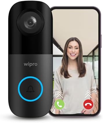 wipro Smart Wireless Doorbell | 2 MP 1080p Full HD Camera with Night ...