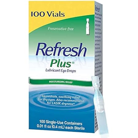 Amazon.com: Allergan Refresh Plus Lubricant Eye Drops Single-Use Vials ...