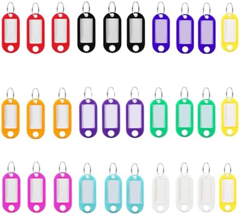 Pack of 30 Key Fobs Writeable 10 Colours Key Tags with Ring Key Tags ...
