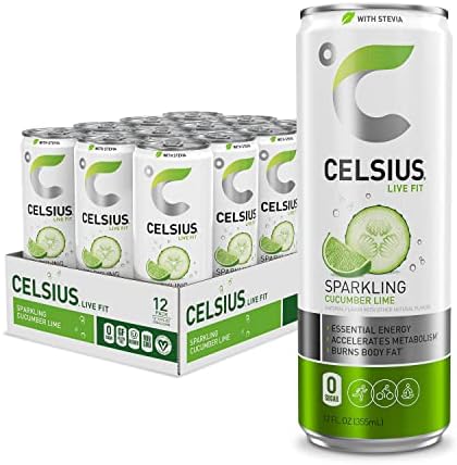 Amazon.com: Celsius - Bebida energizante con gas, sabor a pepino y lima ...