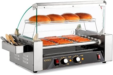 Amazon.com: 18 Hot Dog 7 Roller 1050W, Hot Dog Roller Grill Cooker ...