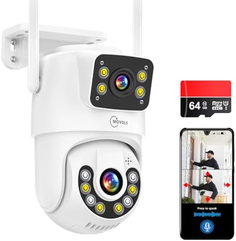 Amazon.com : Dual Lens Linkage 8MP Pan/Tilt WiFi PTZ Security Camera ...