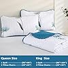 Amazon.com: King Size Quilt Set Floral,3 Pieces Teal & White Quilts ...