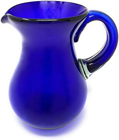 Amazon.com: NOVICA Large Blue Hand Blown Glass Pitcher For Water ...