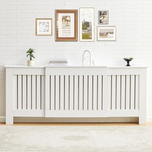 TUKAILAi Extendable Radiator Cover 146-196cm Length Adjustable Wooden ...