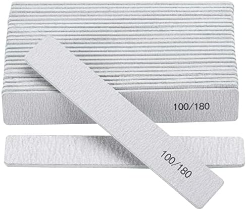 Amazon.com : Nail File for Acrylic Nails 100/180 Grit, 25 Pcs Double ...