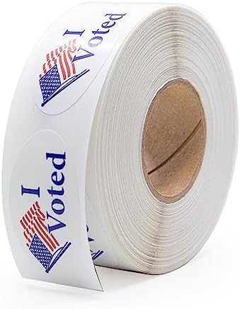 Amazon.com: I Voted American Flag Oval Stickers : Office Products