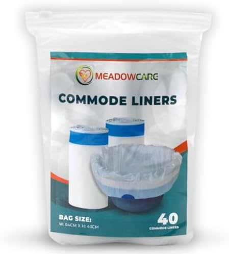 Meadowcare Commode Liners pack of 40 | Commode Liners Bags Disposable ...