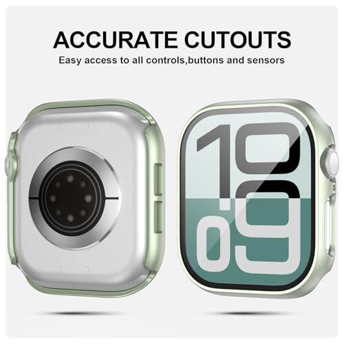2 Pack Case with Tempered Glass Screen Protector for Apple Watch Series ...