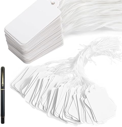 500 pcs Mini Strung Price Tags, White String Price Marker Labels, 28x45 ...