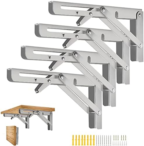 Amazon.com: MySit 16" Folding Shelf Brackets 4 PCS, Max Load 550lb ...