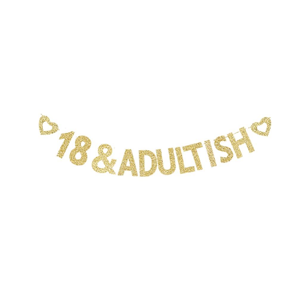 Amazon.com: 18 & Adultish Banner, 18 Years Old Birthday Party ...