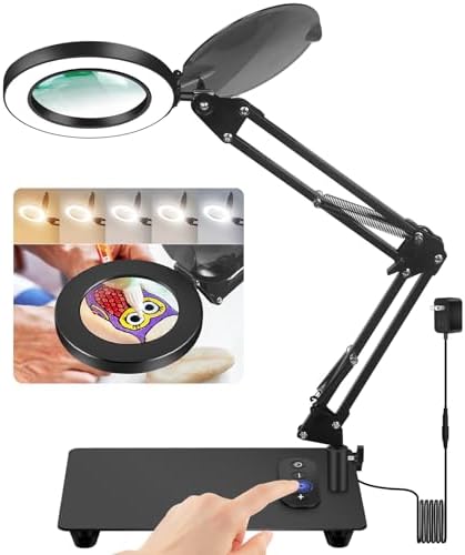 Amazon.com: Magnifying Glass with Light with Base Controler, 5 Color ...