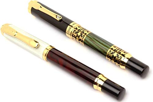 Set Of 2 -Dikawen Royal Designer Fountain Pen With Golden Trims Gift ...