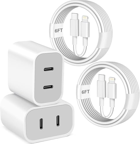 Amazon.com: Fast Charger iPhone, Dual Port A/C Charging Adapter, 2Pack ...