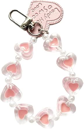ChungLong0593 Transparent Acrylic Heart Key Chain Love Colorful Heart ...