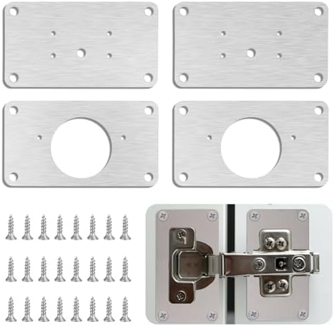 Cabinet Hinge Repair Plate Kit, 2 Pair Cabinet Door Hinges Accessories ...