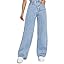 DALY Women's Wide Leg Jeans, 28, Light Grey: Buy Online at Best Price ...