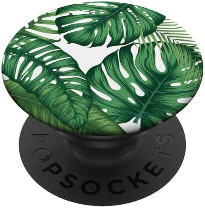 Amazon.com: Green Tropical Leaves / Palm Trees Design - PopSockets Grip ...