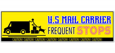 Amazon.com: New "U.S. Mail Carrier - Frequent Stops" warning decal ...