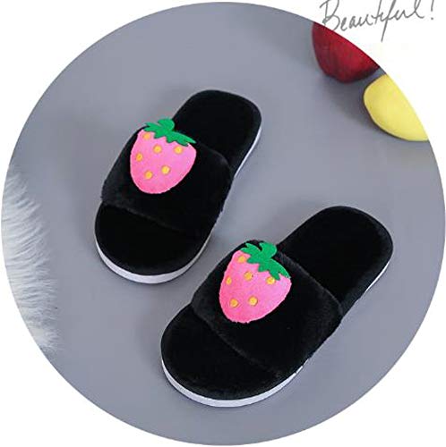 Girls Fuzzy Slippers Soft Plush Open Toe Fluffy Toddler House Slippers ...