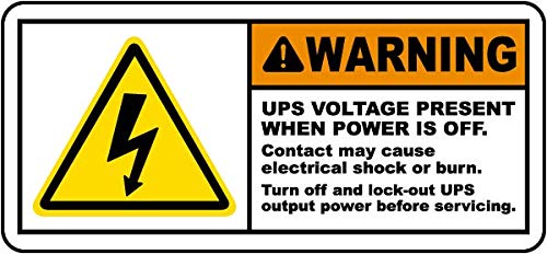Warning. UPS Voltage Present When Power is Off. Contact May Cause ...