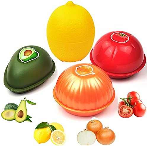 OUKEYI 4PC Fruit and Vegetable Storage Containers Set for Fridge, Onion ...