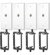 Amazon.com: 5 Pack Ethernet Wall Plate 2 Port Cat6 Outlet Jack RJ45 ...