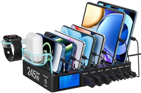 Unitek 60W 10 Port USB Multi Ladestation, Handy Ladestation Mehrfach ...