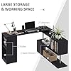 Amazon.com: HOMCOM 55" 360° Rotating Corner Computer Desk Modern L ...