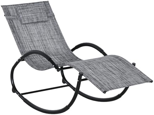 Amazon.com : Outsunny Outdoor Rocking Chair, Chaise Lounge Pool Chair ...