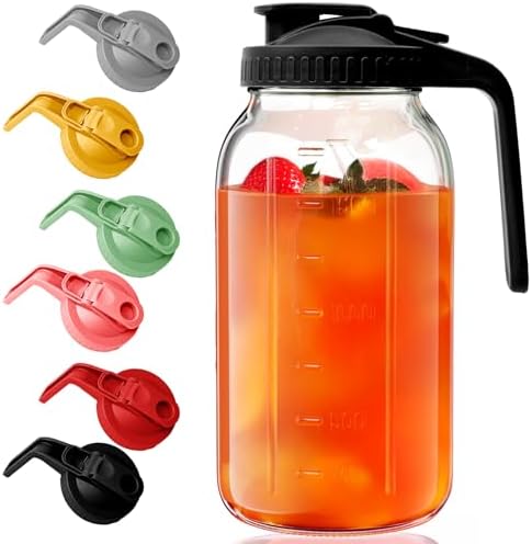 Amazon.com: 4 Pack 64 oz Mason Jar Pitchers - Sun Tea Pitchers, Wide ...