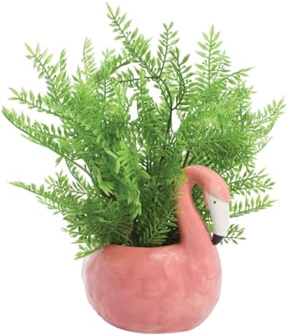 Amazon.com : Artconal Pink Flamingo Bowl Decorative Planter Pot, Add ...