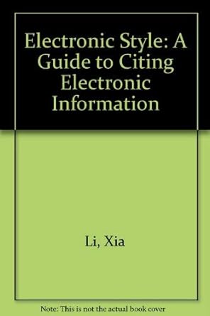 Electronic Style: A Guide to Citing Electronic Information: Crane ...