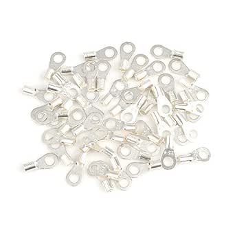 uxcell 50pcs Car Battery Cable Ends Ring Terminals Non-Insulated Closed ...