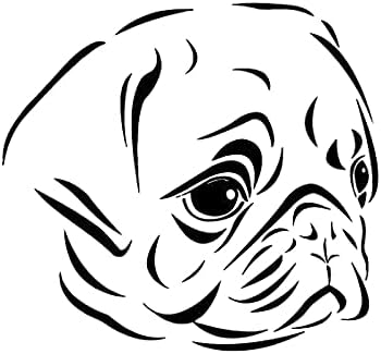 Amazon.co.jp: 14CM * 12.9CMパグ犬悲しい愛らしいかわいい子犬デカールビニールカーステッカーブラック/シルバーC10 ...