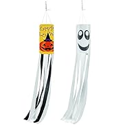 Amazon.com : 2 Pack Halloween Witch Hat Windsock Flag Decorations, 35 ...