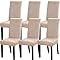 Fuloon Beige Chair Covers Dining Room Chair Protector Slipcovers Set of ...