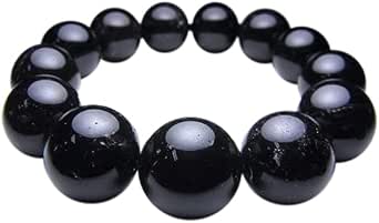 Amazon | [AMERI] 【AAランク】チベット産モリオン(黒水晶)ブレスレット【16mm玉】 18cm~19cm | ブレスレット 通販